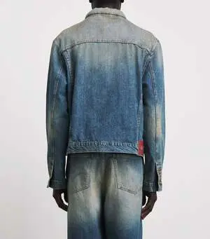 424 Collection Trucker Denim Jacket With Stand Collar