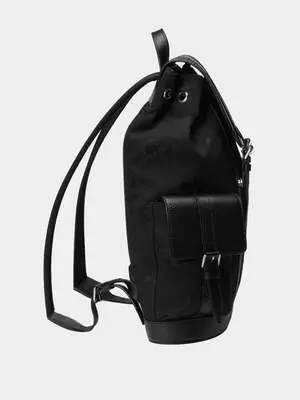 Gucci Jumbo Gg Canvas Leather Trimmed Backpack