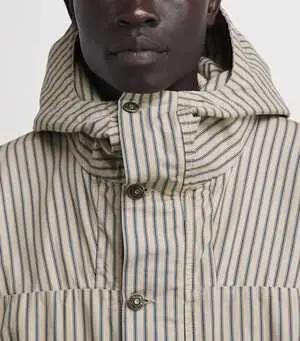 424 Cotton Stripe Cropped Parka Jacket