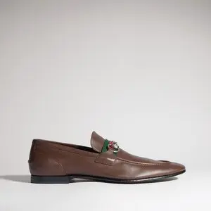 Gucci Leather Horsebit Loafers - Brown