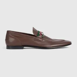 Gucci Leather Horsebit Loafers - Brown