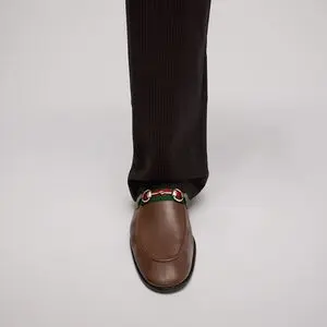 Gucci Leather Horsebit Loafers - Brown