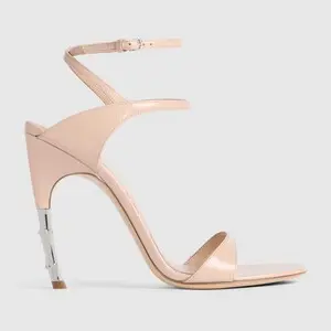 Gucci Castello Leather Sandals With Bamboo Heel - Pink