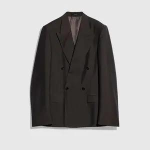 Gucci Pinstripe Wool Mohair Double-breasted Jacket - Brown