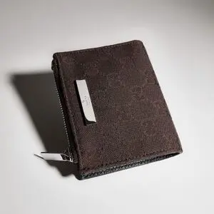 Gucci Small Wallet With Plaque Gg Canvas