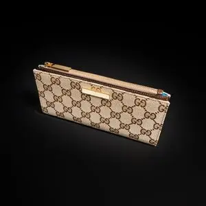 Gucci Long Wallet With Plaque Gg Canvas