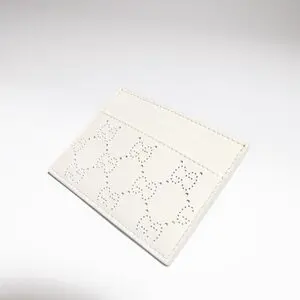 Gucci Perforated Gg Card Case Leather