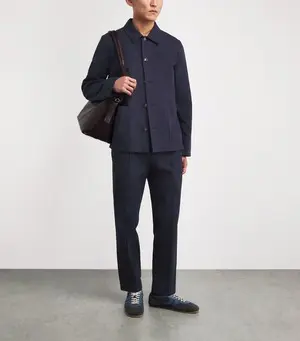 A.p.c. Cotton Pleated Trousers - Navy