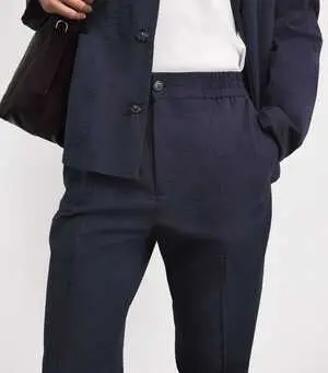A.p.c. Cotton Pleated Trousers - Navy