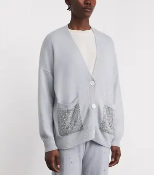 WILLIAM SHARP Embellished Cashmere Cardigan