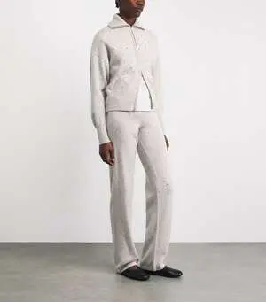 WILLIAM SHARP Cashmere Crystal-embellished Zip-up Bomber Jacket