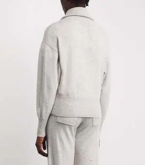 WILLIAM SHARP Cashmere Crystal-embellished Zip-up Bomber Jacket