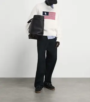 COLE BUXTON Cotton Two-star Flag Sweater