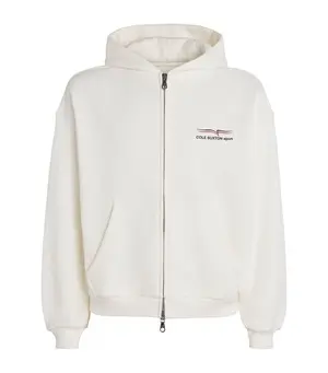 COLE BUXTON Sport Zip-up Cotton Hoodie With Printed Graphics