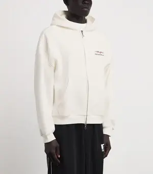 COLE BUXTON Sport Zip-up Cotton Hoodie With Printed Graphics