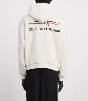 COLE BUXTON Sport Zip-up Cotton Hoodie With Printed Graphics