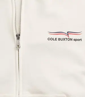 COLE BUXTON Sport Zip-up Cotton Hoodie With Printed Graphics
