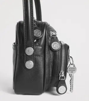Acne Studios Leather Shoulder Bag With Key Charm - Black