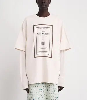 Acne Studios Layered Graphic T-shirt - Beige