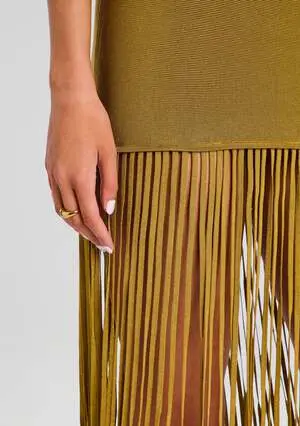 Retrofete Saddler Dress Fringe Maxi Skirt