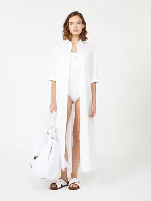 Max Mara One-piece Swimsuit With Logo Detail - White