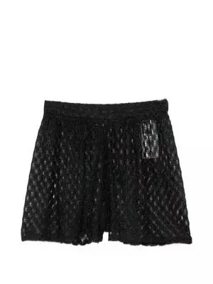 Missoni Crochet-knit Lamé Shorts - Black