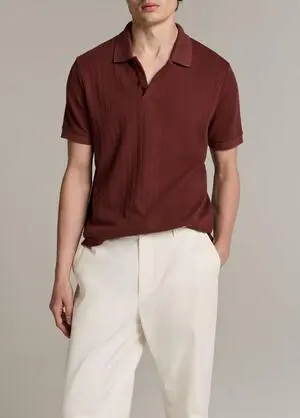Vince Drop-needle Stripe Pima Cotton Polo Shirt - Deep Satin