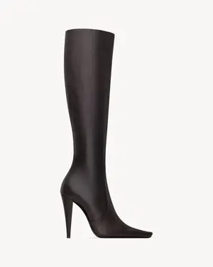 Saint Laurent 77 Boots In Smooth Leather - Brown