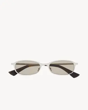 Saint Laurent Oval Metal Sunglasses - Silver