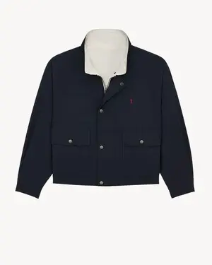 Saint Laurent Cassandre Reversible Jacket In Brushed Cotton Canvas