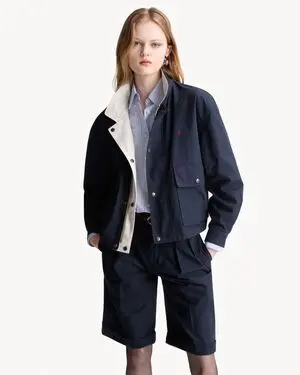 Saint Laurent Cassandre Reversible Jacket In Brushed Cotton Canvas