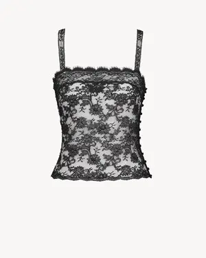 Saint Laurent Scalloped Camis Tanks For Women