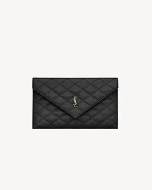Saint Laurent Pouch In Grain De Poudre Leather