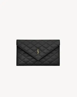 Saint Laurent Pouch In Grain De Poudre Leather