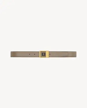 Saint Laurent Saint Laurent La 66 Buckle Belt In Lacquered Leather Light Cumin