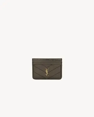Saint Laurent Niki Card Case In Vintage Leather - Light Musk