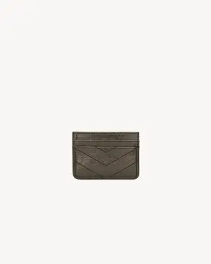 Saint Laurent Niki Card Case In Vintage Leather - Light Musk