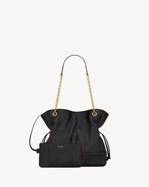 Saint Laurent Jamie Small Shopping Bag In Lambskin - Black