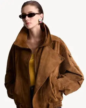 Saint Laurent Vintage Split Leather Bomber Jacket