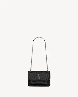 Saint Laurent Niki Mini Bag In Vintage Leather - Black