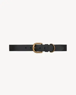 Saint Laurent Leather Belt With D-ring Buckle