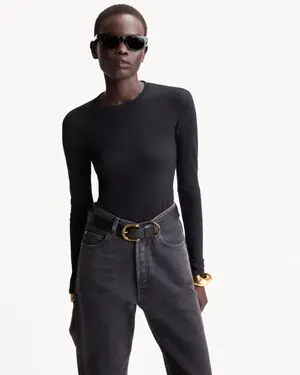 Saint Laurent Leather Belt With D-ring Buckle