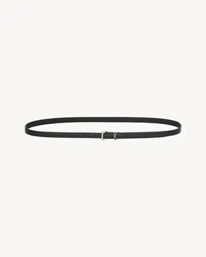 Saint Laurent Cassandre Extra Thin Belt In Smooth Leather