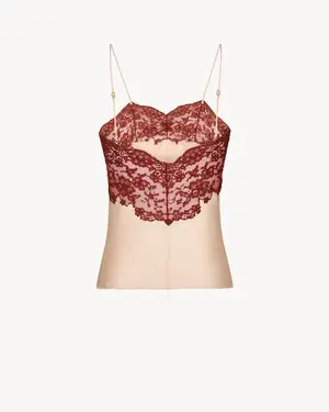 Saint Laurent Silk Satin Laced Camisole