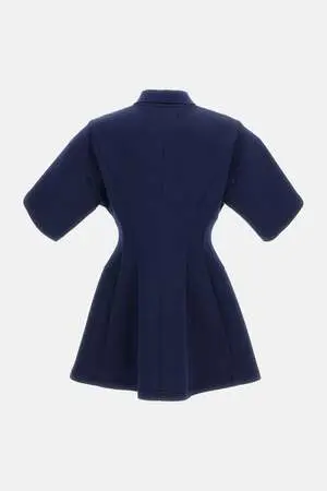 Anrealage Cotton Polo Dress With Flared Skirt And Appliqué Detail