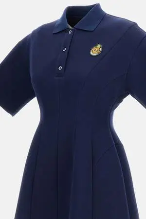 Anrealage Cotton Polo Dress With Flared Skirt And Appliqué Detail