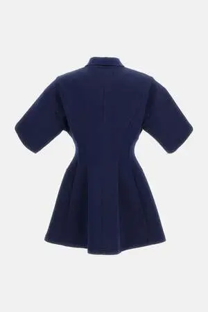 Anrealage Cotton Polo Dress With Flared Skirt And Appliqué Detail