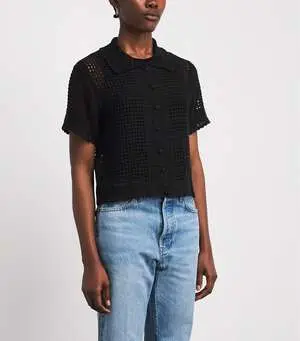 FRAME Crochet Button-up Shirt