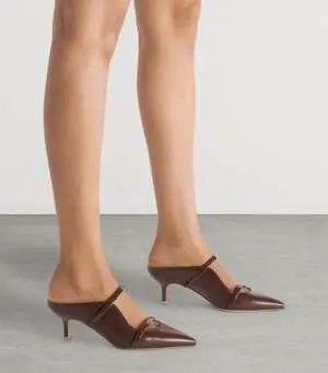 MALONE SOULIERS Leather Maureen Heeled Mules 45 - Brown