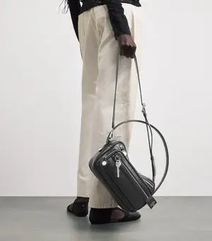 Acne Studios Leather Camero Party Shoulder Bag - Black